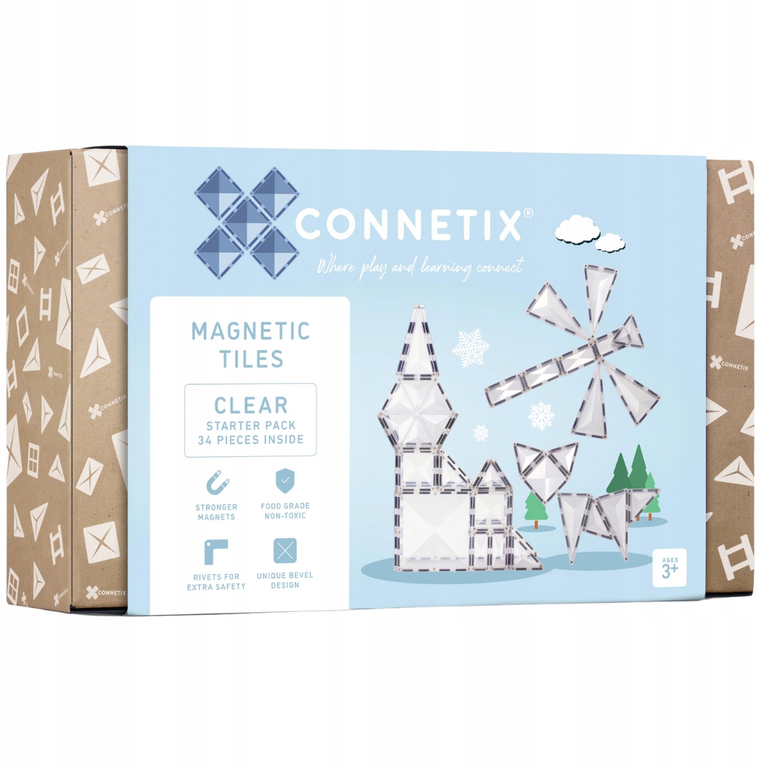 Connetix - Klocki magnetyczne Clear Pack - 34 el. • Cena, Opinie - Allegro