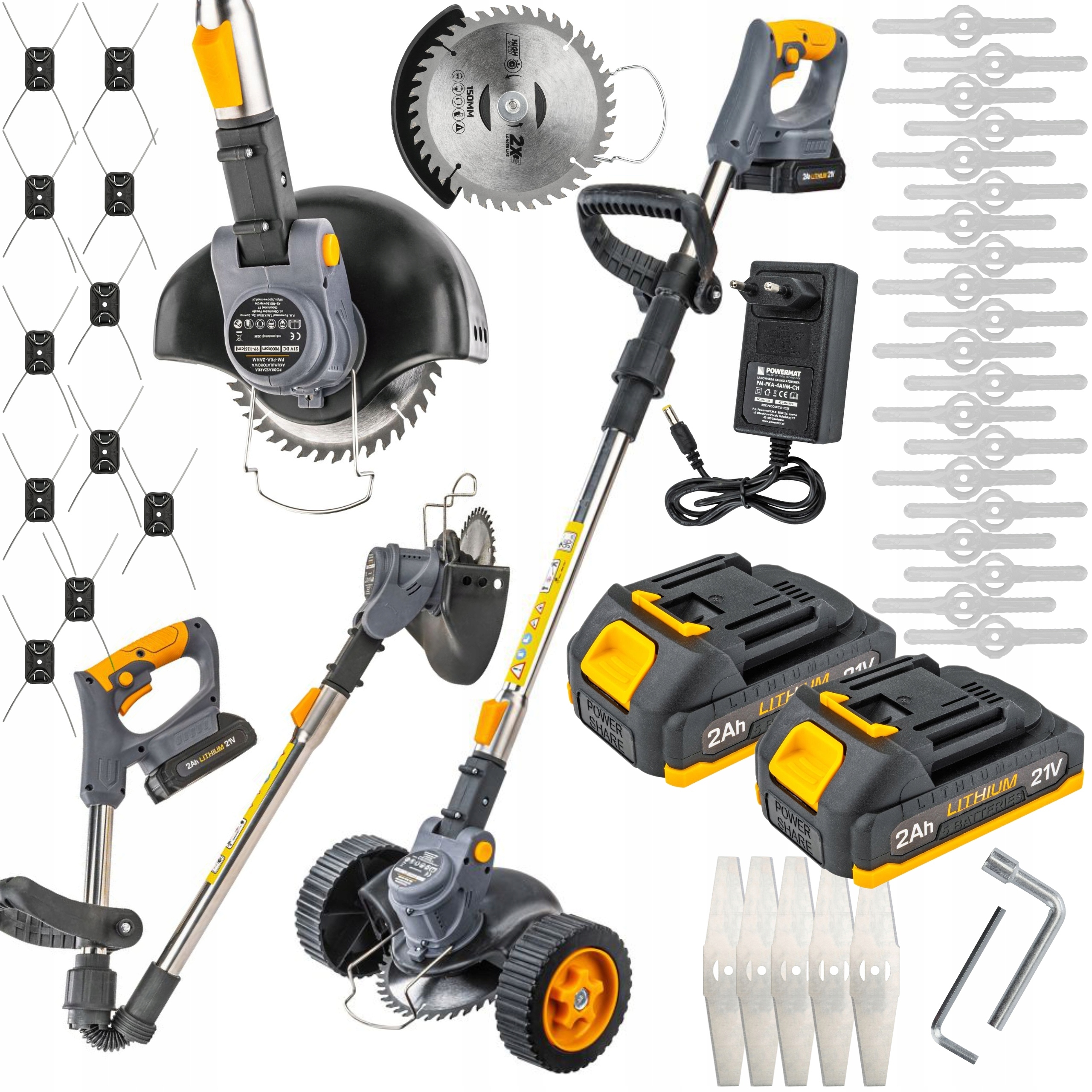 POWERMAT PODKASZARKA 2x 2ah 21V AKUMULATOR + OSPRZĘT PM-PKA-2AHM ...