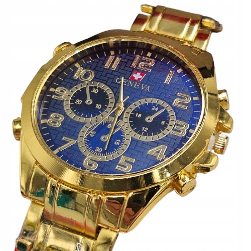 Geneva zegarek męski Gold White • Cena, Opinie - Allegro