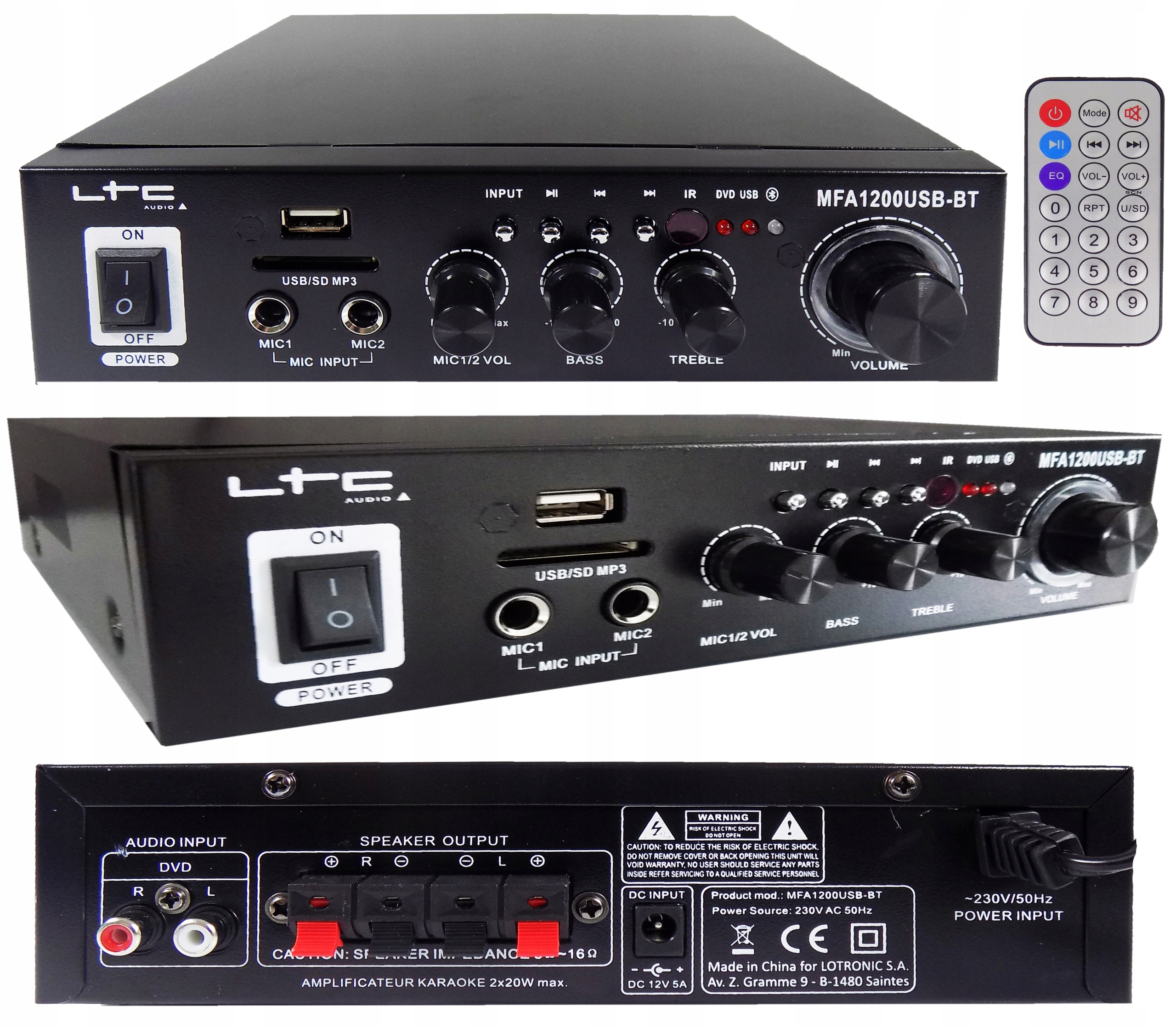 WZMACNIACZ STEREO BLUETOOTH USB MP3 DO KOLUMN GŁOŚNIKÓW AUX - Sklep, Opinie, Cena w Allegro