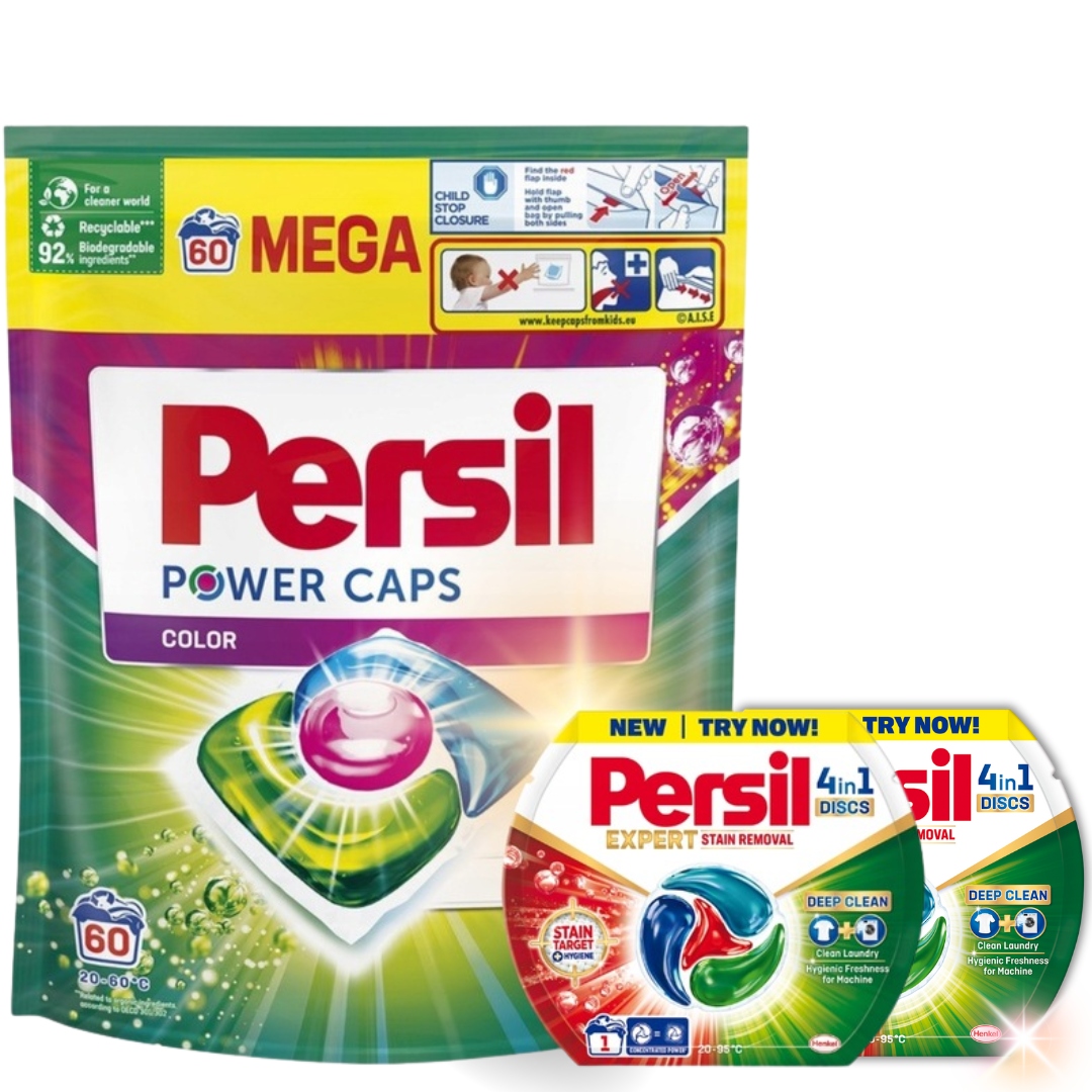 Persil Power Caps Színes mosókapszula 60 db + Ajándék x2 za 7470.00HUF ...