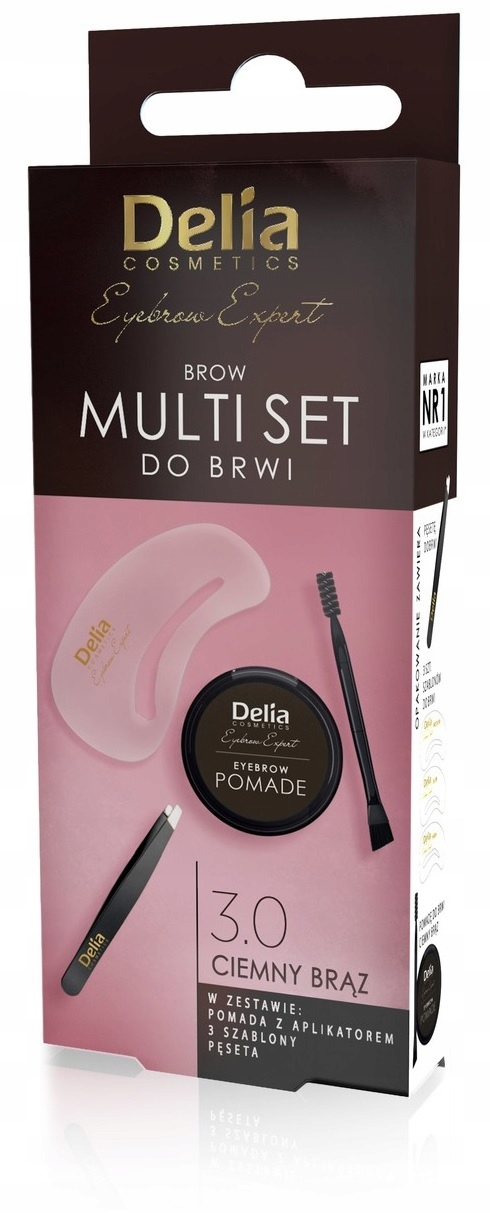 DELIA Multi-set do brwi pomada, szablony, c. brąz - porównaj ceny - Allegro.pl