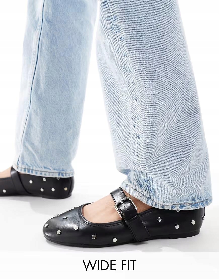 CZARNE BALERINY ZDOBIENIE RV2 LT6__42 • Cena, Opinie • Baleriny ...