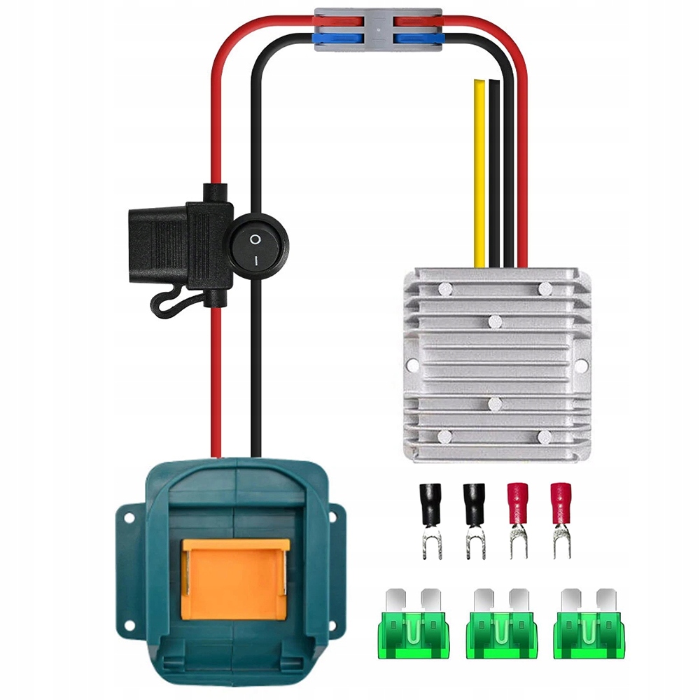 MĚNIČ NAPĚTÍ NAPĚTÍ KONVERTOR 18V NA 12V STEP DOWN Z Adapter pro Makita ...