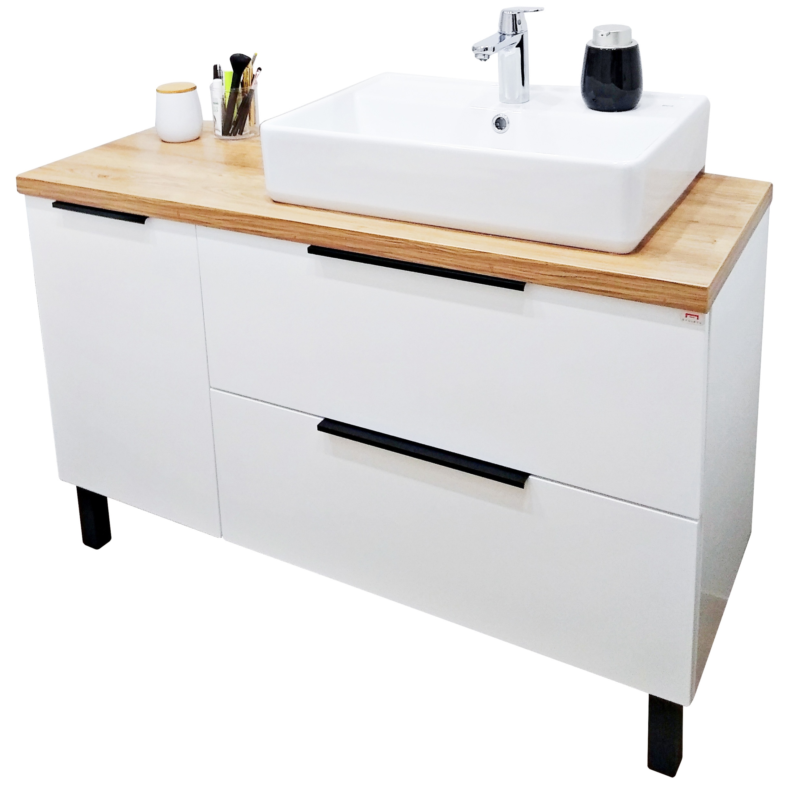 SZAFKA ŁAZIENKOWA STOJĄCA Z UMYWALKĄ NABLATOWĄ - STOLRYS - 90 cm x 45 cm (5905753753386) • Cena ...