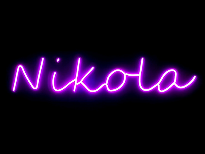 NNIKOLA NEON LED FLEX NAPIS Nikola OZDOBA 75x20cm 12119437412 - Allegro.pl