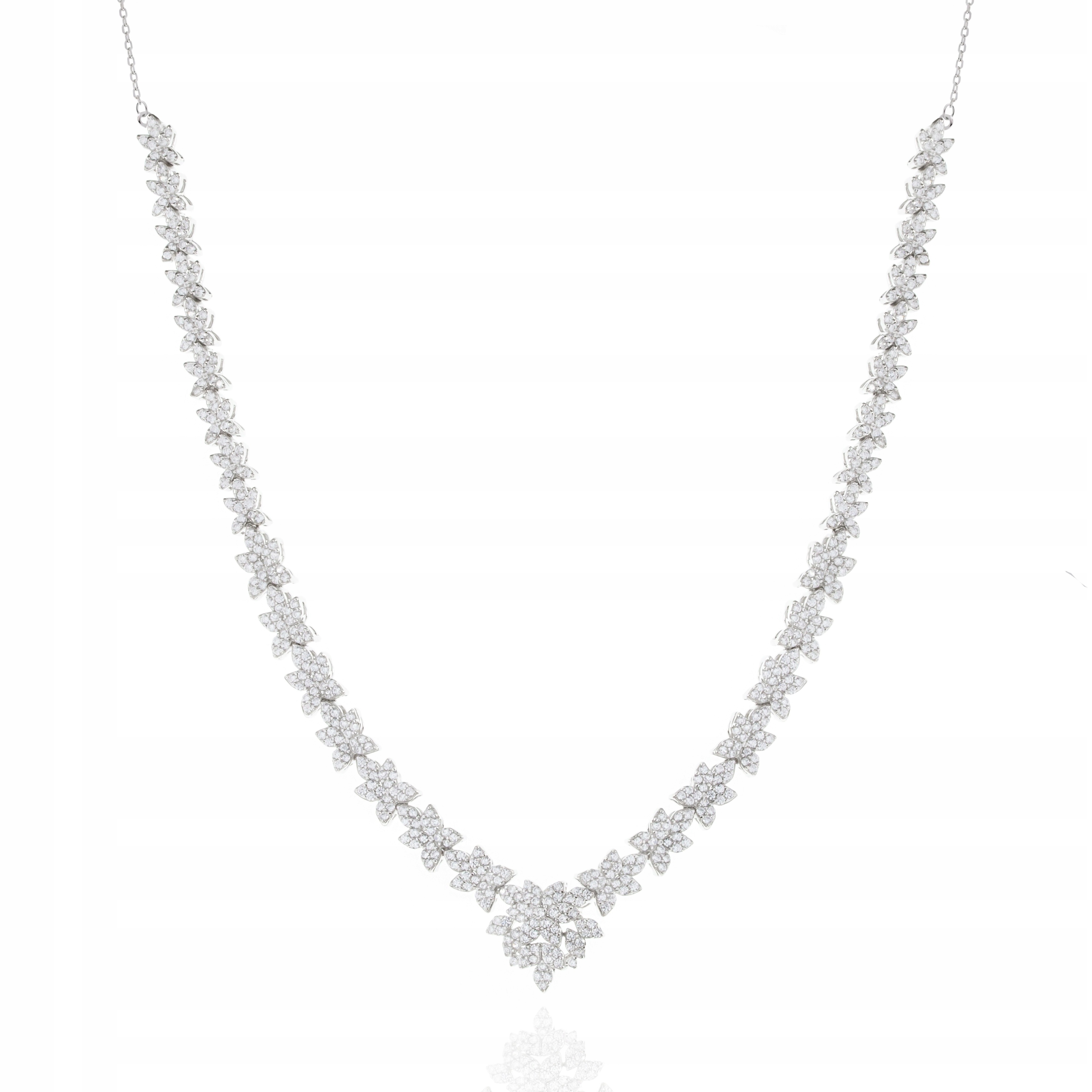 Srebrna kolia cyrkonie srebro 925 12894716423 - Allegro.pl