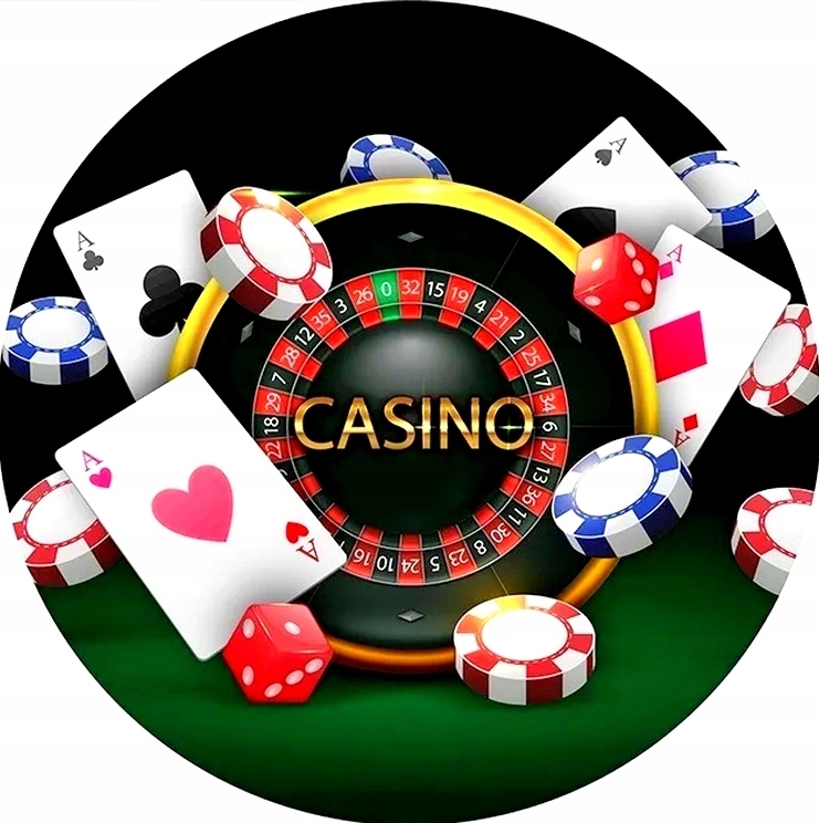 OPŁATEK NA TORT Hazard Kasyno Karty Ruletka 20cm • Cena, Opinie - Allegro