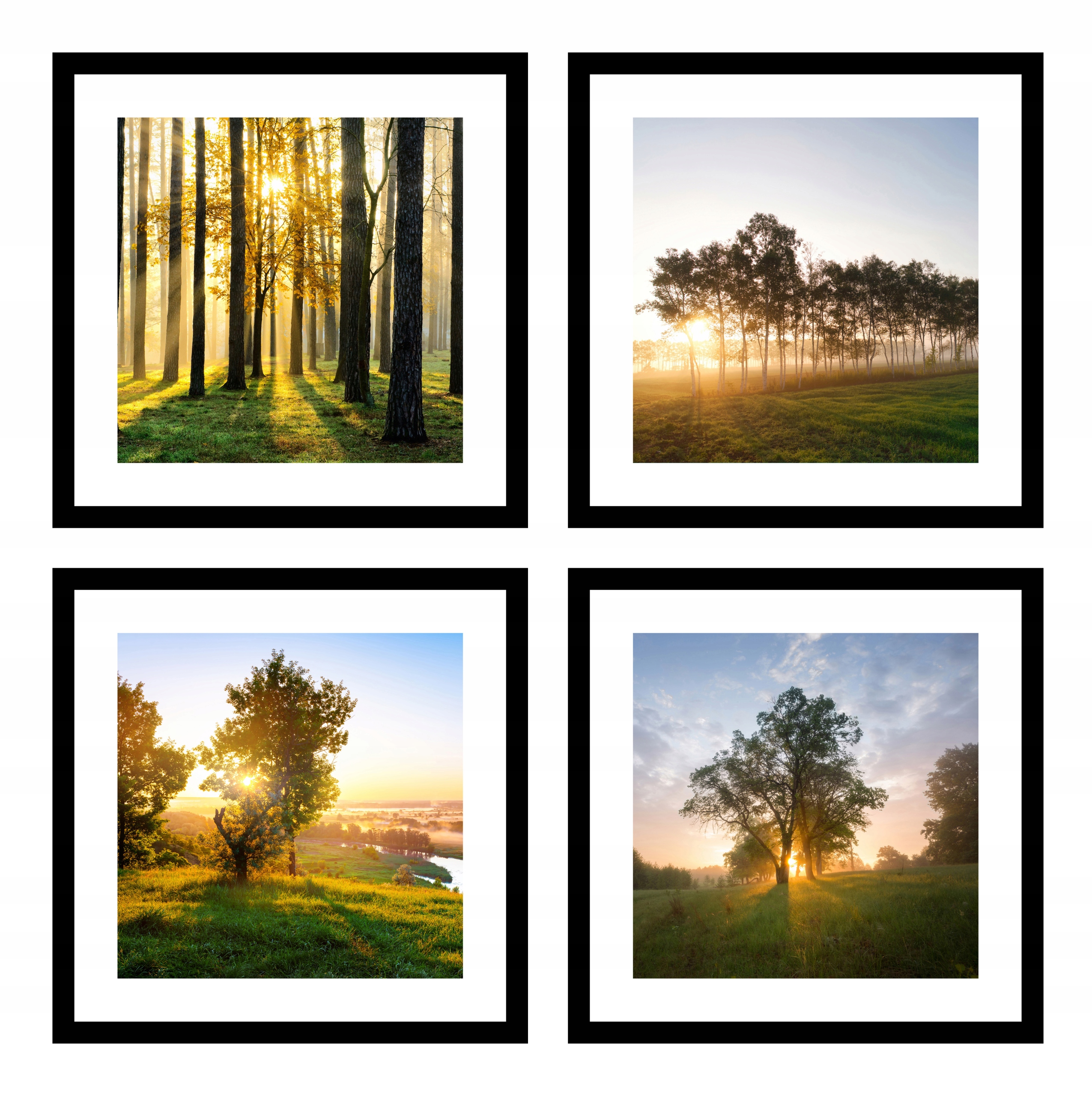 ZESTAW 4 OBRAZÓW DO SALONU W RAMIE • Cena, Opinie • Obrazki i obrazy ...