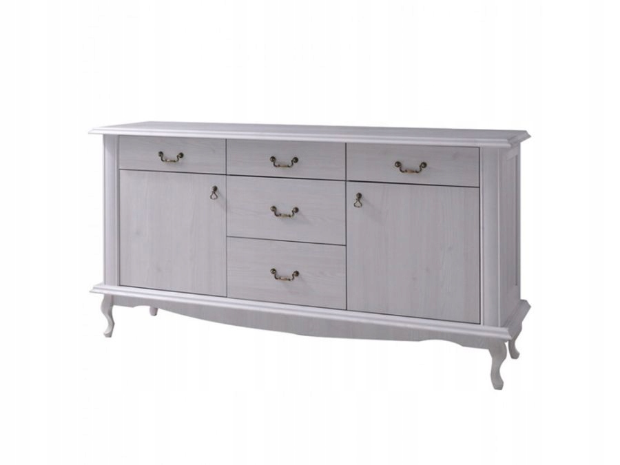 Nowoczesna Komoda Biała/Dąb 165cm Styl Ludwik 7 • Cena, Opinie • Komody ...