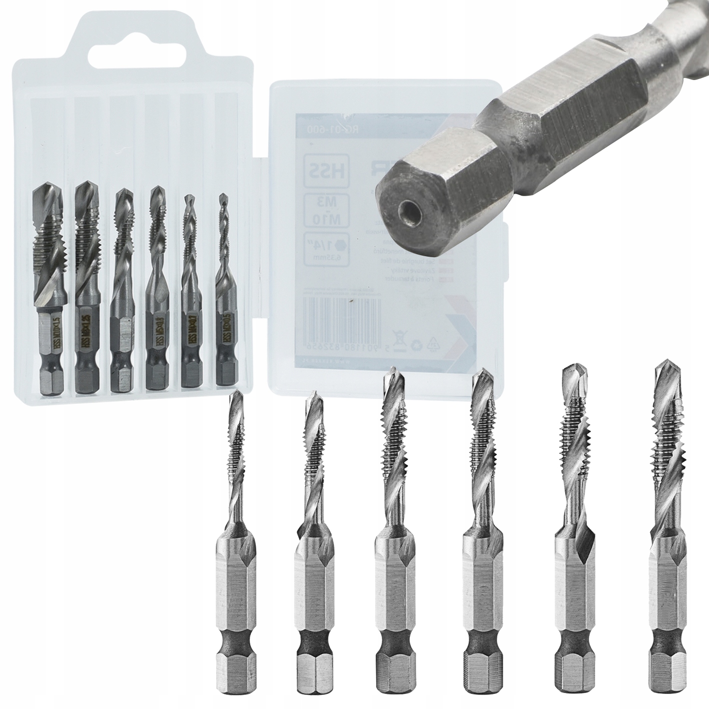 WIERTŁA GWINTUJĄCE HSS M3-M10 6SZT GWINTOWNIKI METRYCZNE DO METALU (KD980) • Cena, Opinie ...