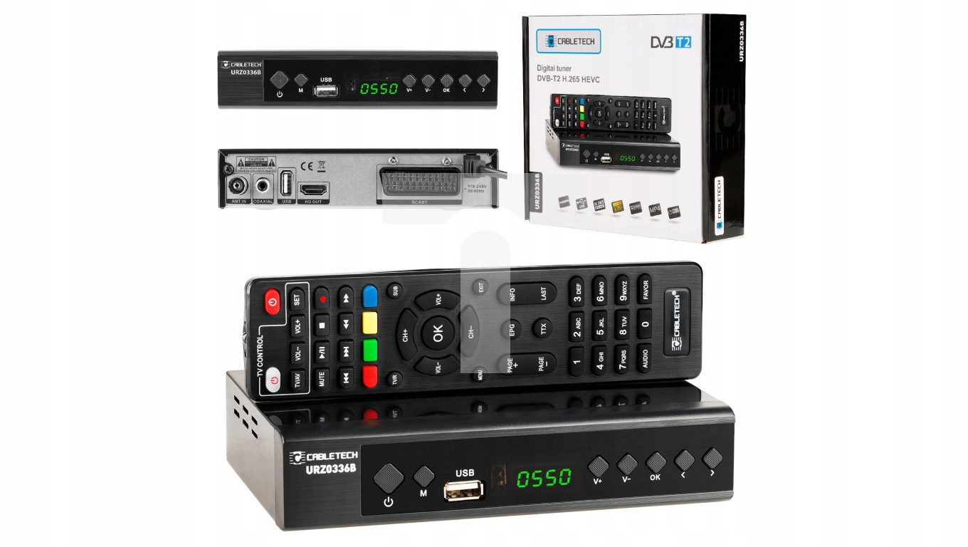 Tuner cyfrowy DVB-T2 HEVC H.265 dekoder telewizji naziemnej Cabletech URZ03 - Sklep, Opinie ...