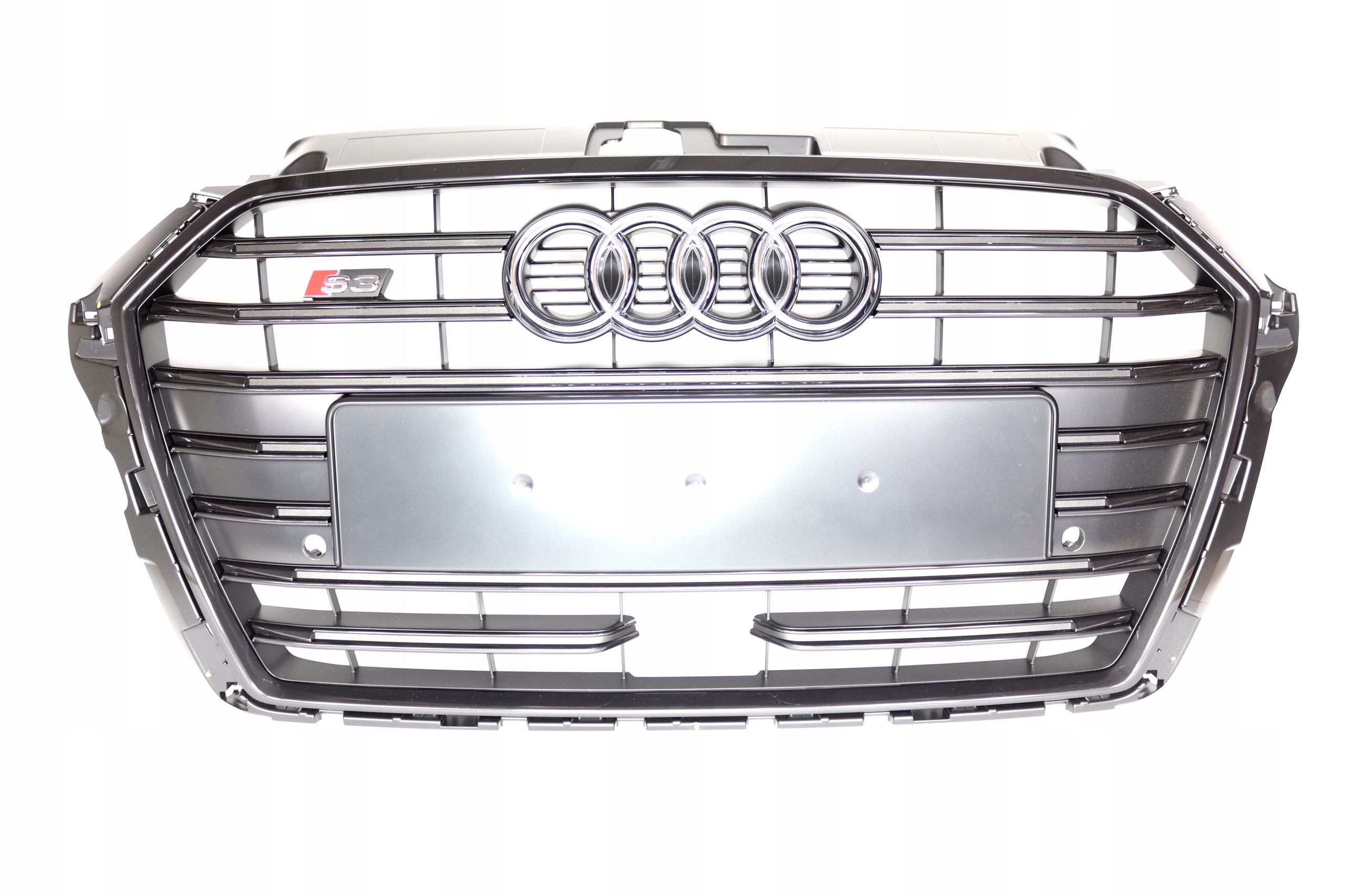 ATRAPA GRILL ZDERZAK PRZÓD AUDI A3 8V S3 ORYGINAŁ OD ASO DARK CHROM ...