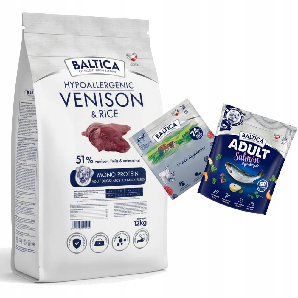 BALTICA ADULT VENISON & RICE DZICZYZNA Z RYŻEM M 12kg DLA ŚREDNICH RAS ...