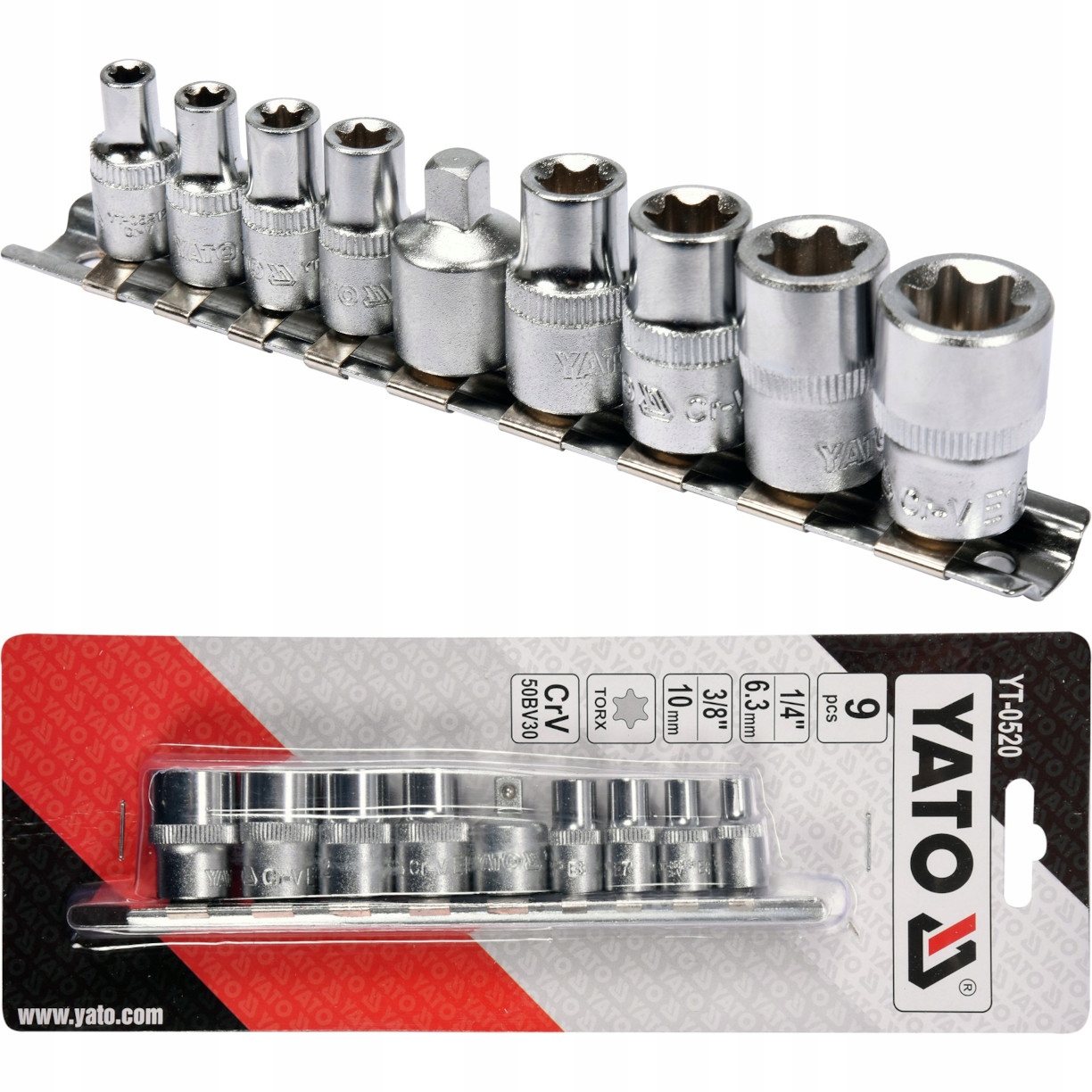 KLUCZE NASADOWE TORX E5-E16 KPL. 9 SZT YATO YT-0520 za 19,60 zł z Węgierska Górka - Allegro.pl ...