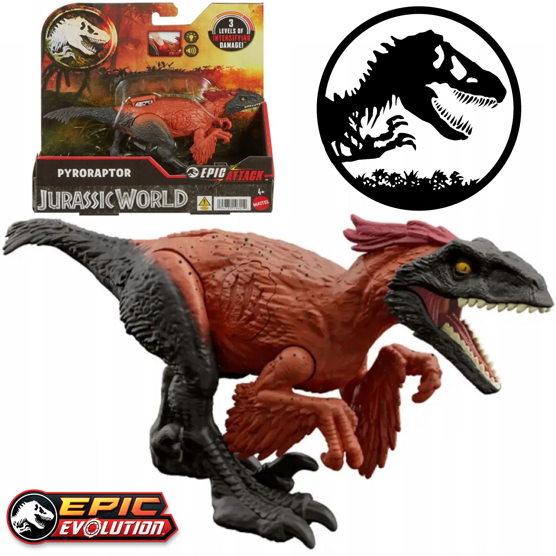 JURASSIC WORLD TEORIA CHAOSU PYRORAPTOR FIGURKA RUCHOMA DINOZAUR HTP67 (5907385934256) • Cena ...