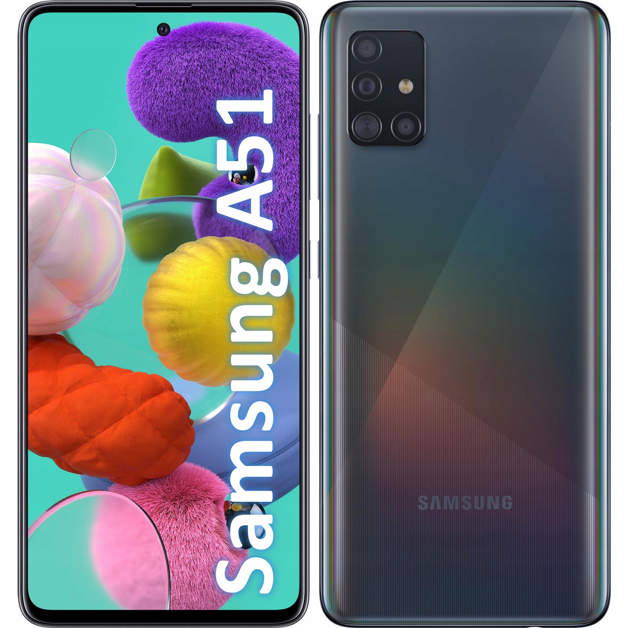 SMARTFON SAMSUNG GALAXY A51 4GB/128GB TELEFON ORYGINALNY CZARNY + KABEL ...