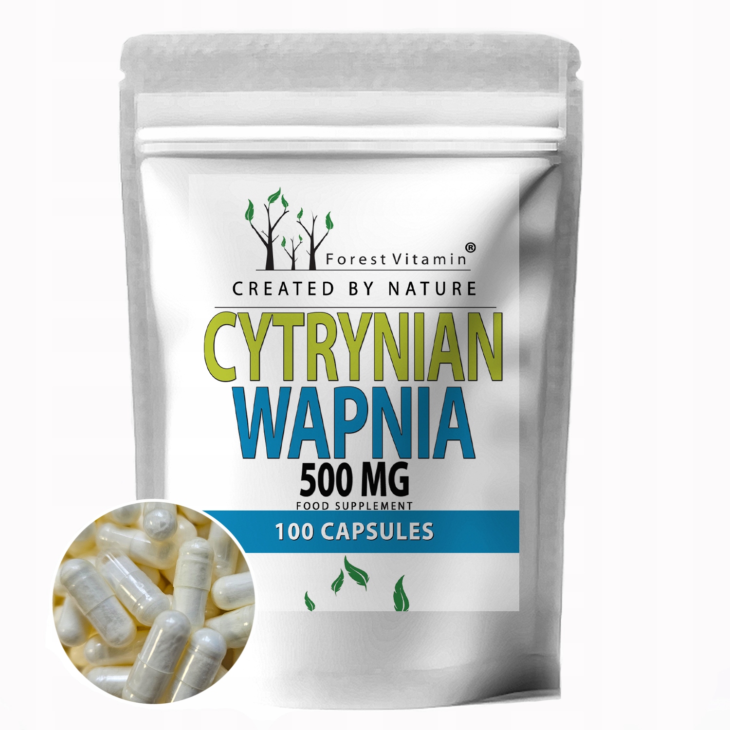 WAPŃ CYTRYNIAN WAPNIA 500mg CALCIUM NA MOCNE KOŚCI i ZĘBY WAPNO ...