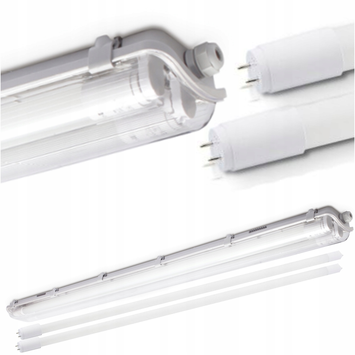 Oprawa hermetyczna 120cm + 2 Świetlówki zimne LED (Oprawa Hermetyczna ... Oprawa hermetyczna 120cm + 2 Świetlówki zimne LED (Oprawa Hermetyczna ...