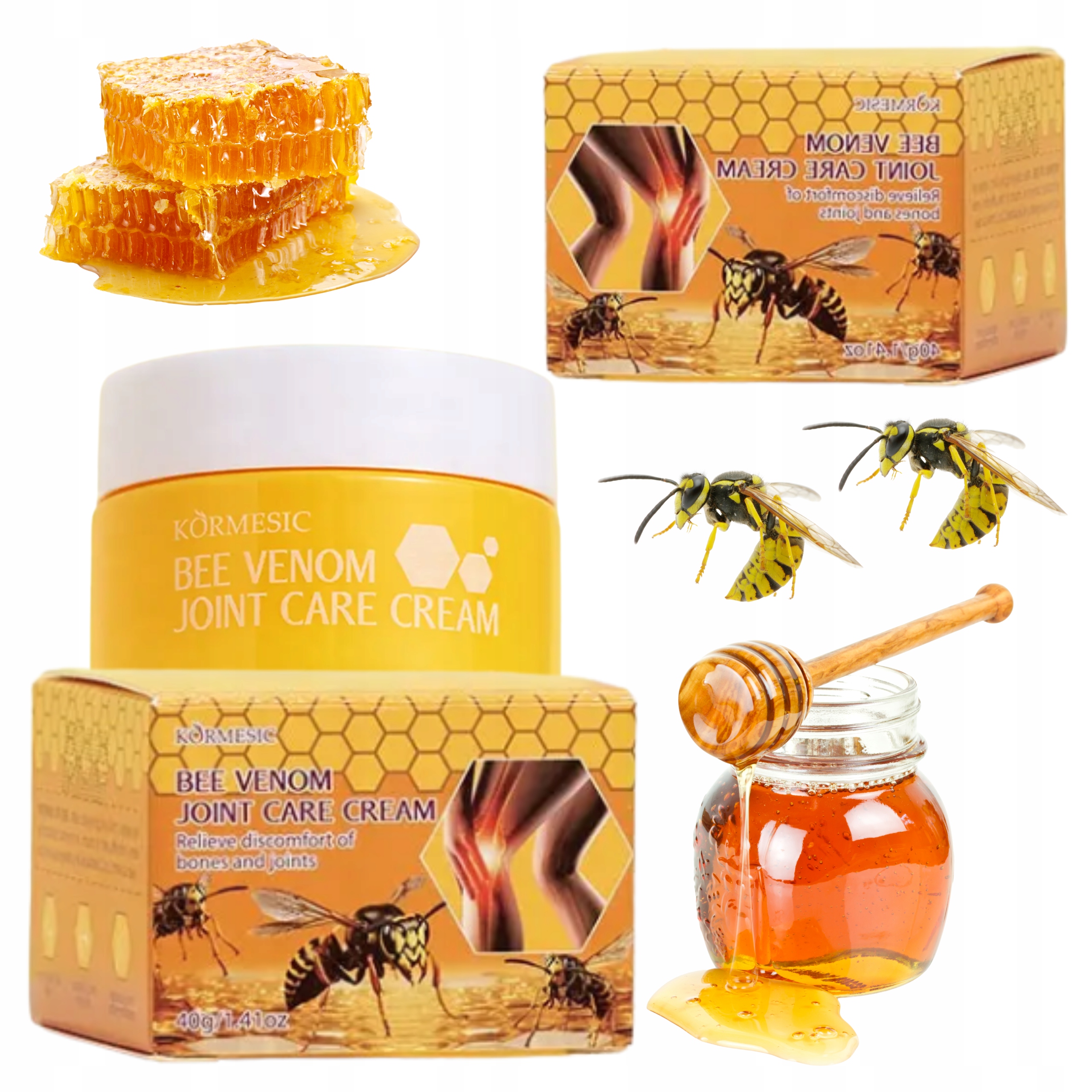 KREM MAŚĆ Z JADEM PSZCZELIM NA BÓLE STAWÓW KRĘGOSŁUPA KOŚCI RĄK NÓG 40G ...