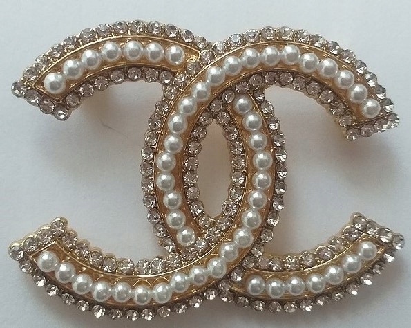 CHANEL BROSZKA ZŁOTA CYRKONIE PERŁY LUKSUSOWA DUŻA 13691407738 - Allegro.pl
