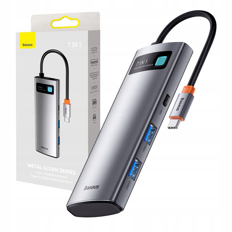 BASEUS ADAPTÉR 7V1 USB-C 2X USB 3.0 HDMI USB-C UNIVERZÁLNÍ, PEVNÝ za ...