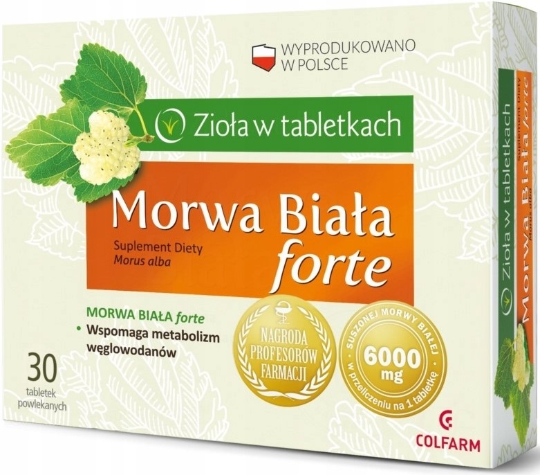 Tabletki Colfarm Morwa Biała forte 30 sztuk (5901130355259) • Cena ...