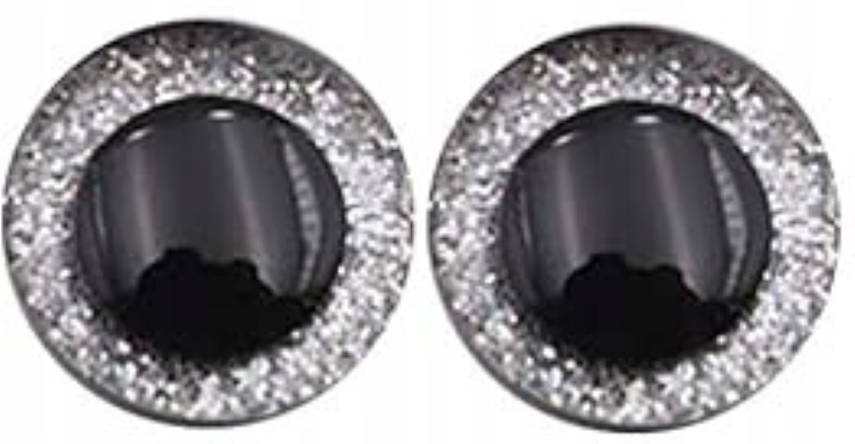 RK/O3 Csillámos szemek kabalákhoz, babákhoz 25mm Ezüst szín 1 pár za ...