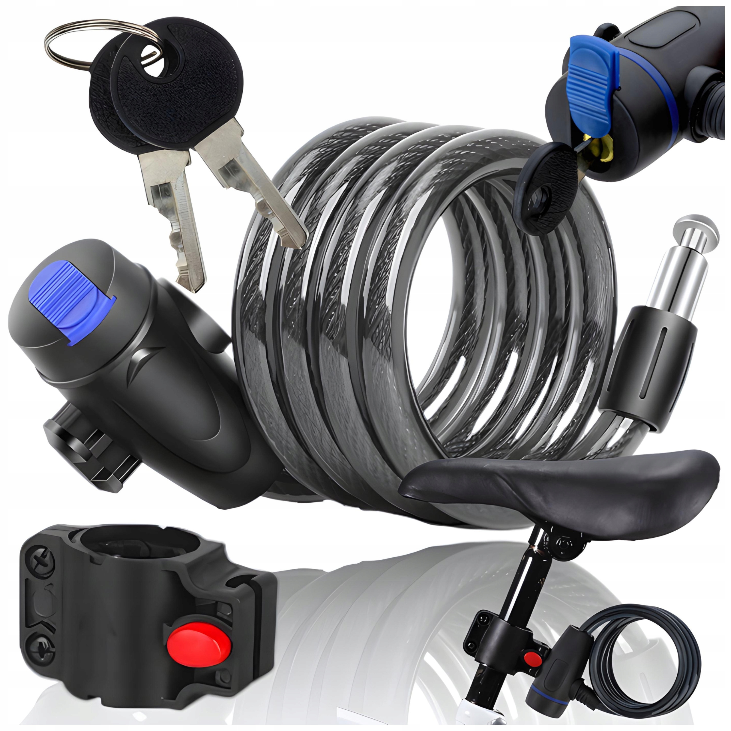 Zabezpieczenie rowerowe linka MAXSELL ZAPIĘCIE DO ROWERU - 5706659726142 - 13576472614 - Allegro