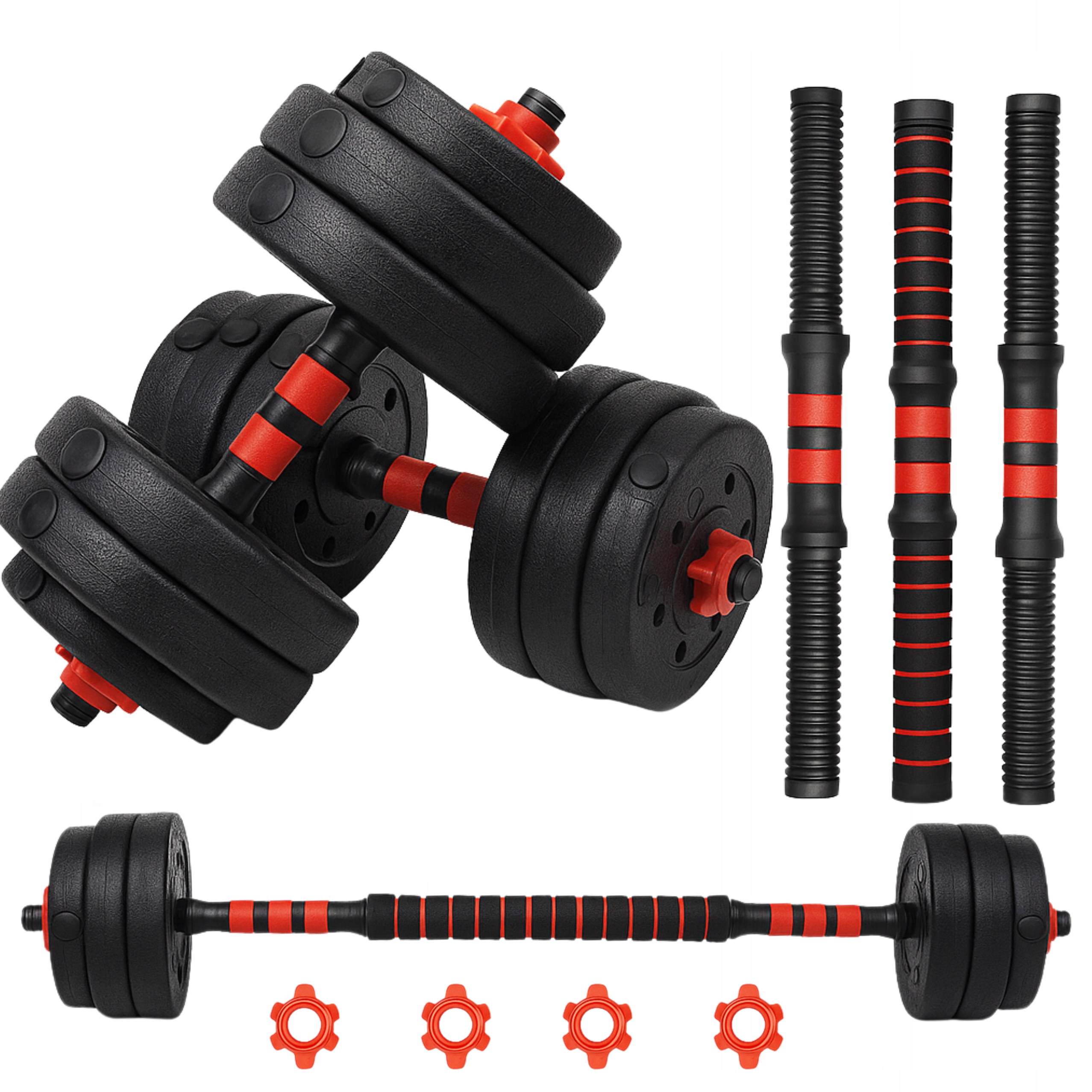 Zestaw Hantli Bitumicznych Treningowych Athler Regulowane SZTANGA 3w1 ...