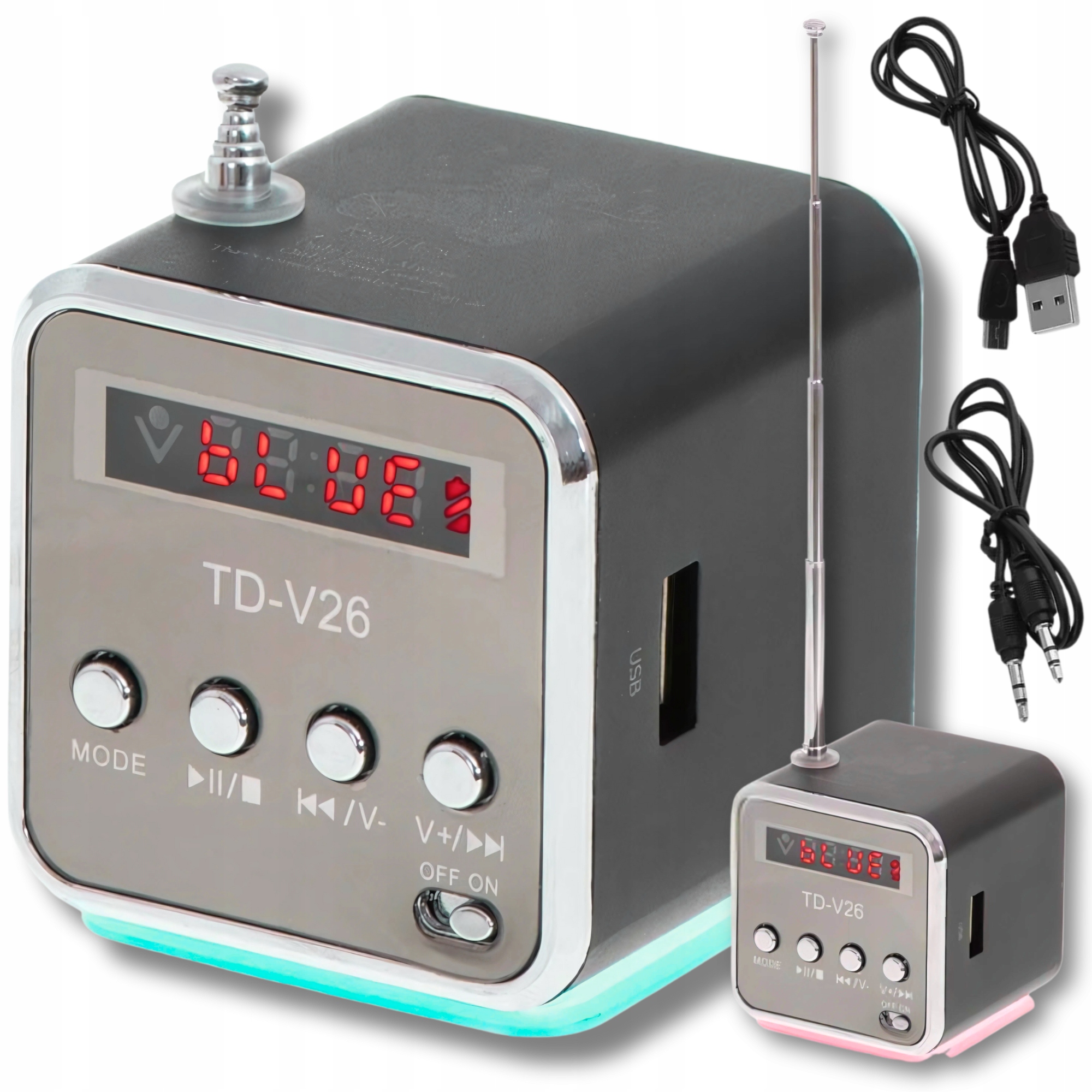 Mini RADIO FM akumulatorowe PRZENOŚNE głośnik BLUETOOTH USB kompaktowy LED - Sklep, Opinie, Cena ...