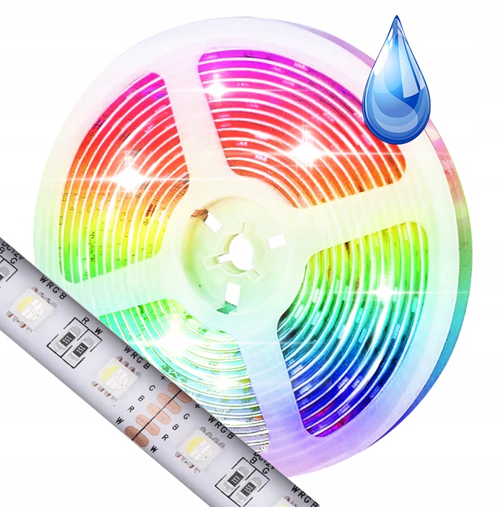 Taśma LED RGBW 4w1 5m RGB + ZIMNA 24V Wodoodporna (5905490444622 ...