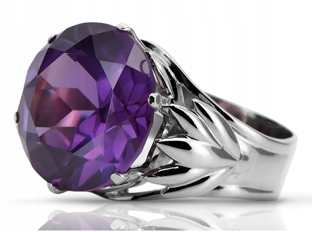 Srebrny pierścionek Rosyjski 925 z Aleksandrytem vrc029s Vintage pl19 ...