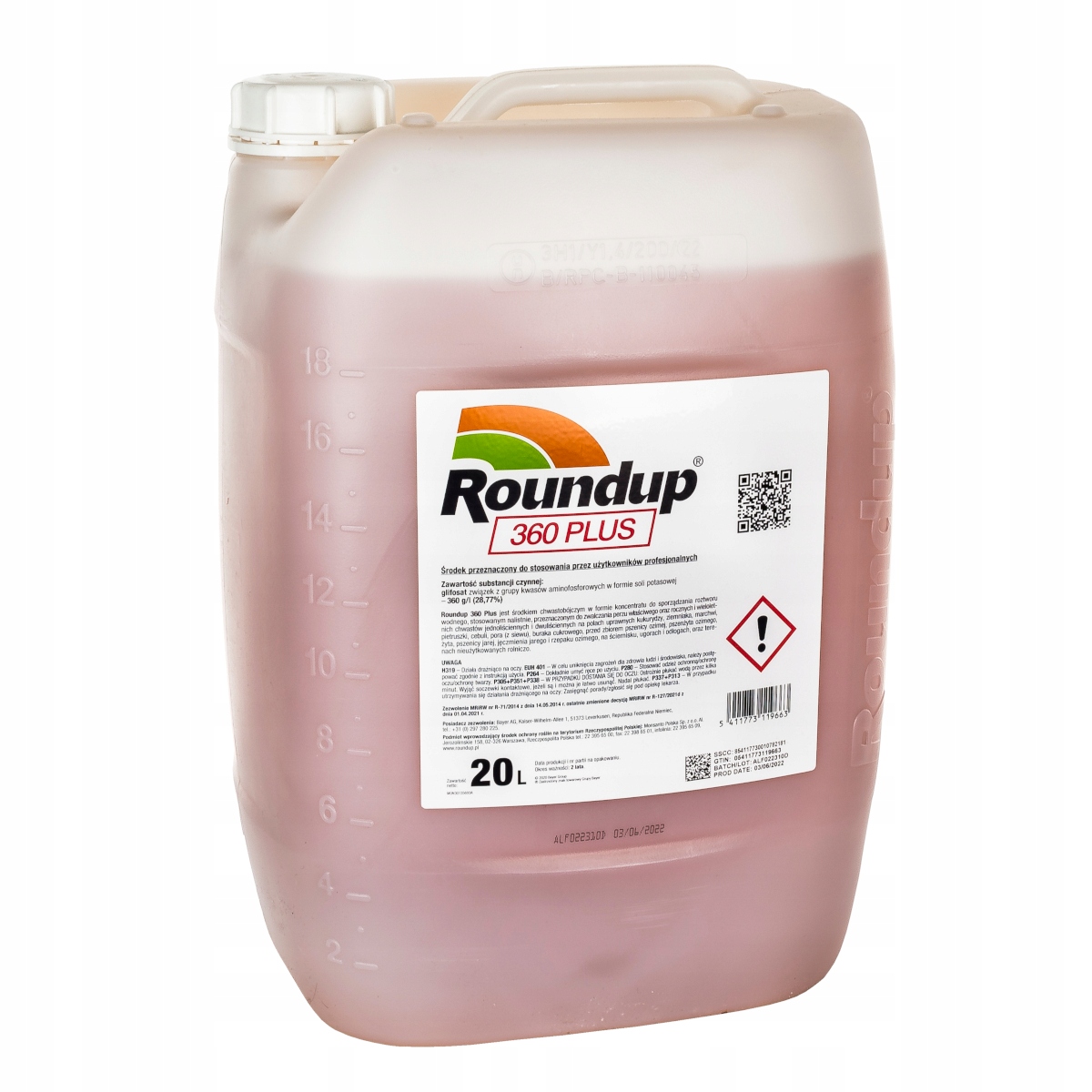Roundup 360SL Plus 20l glifosat herbicyd RANDAP (0753324116741) • Cena ...