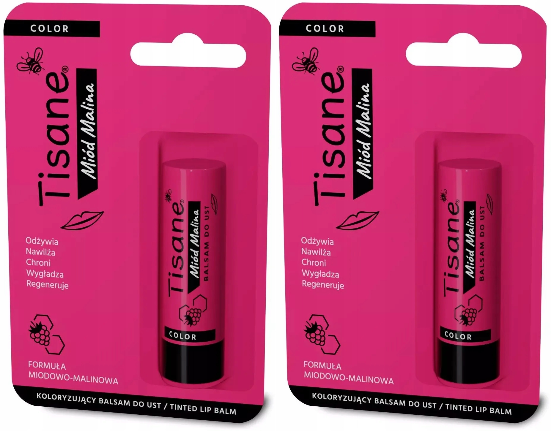 TISANE Balsam do ust, pomadka miód malina COLOR, 5,1 g (5904386000959 ...