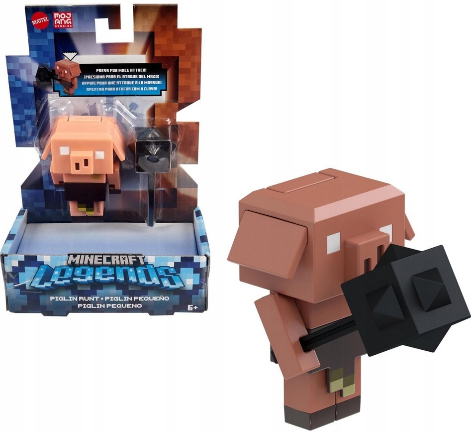 Minecraft Legends FIGURKA 8cm MACE PIGLIN RUNT GYR78 od MATTEL Wiek 6 ...