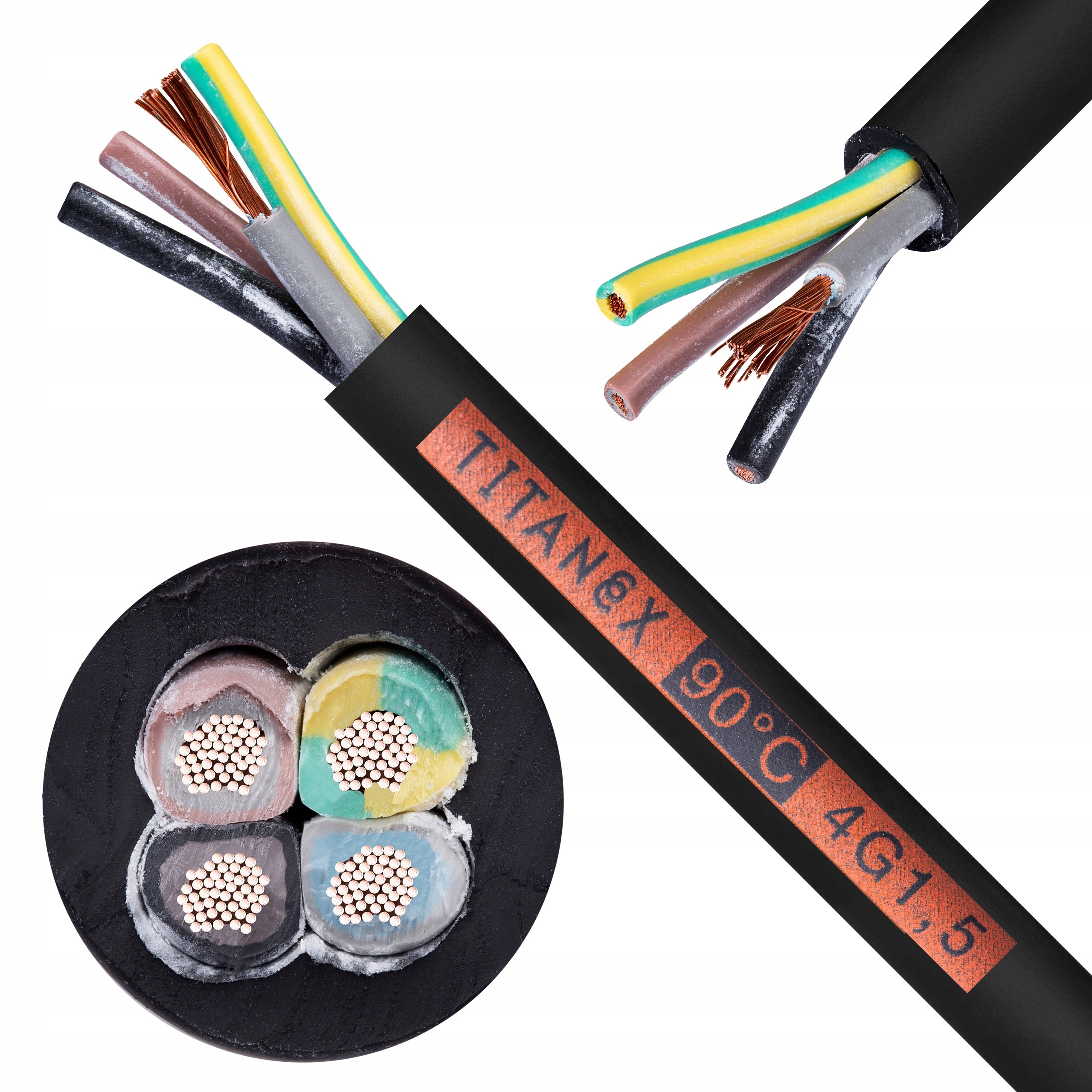 Kabel przewód gumowy TITANEX H07RN-F ONPD 4x1,5 mm2 przemysłowy NEXANS - porównaj ceny - Allegro.pl