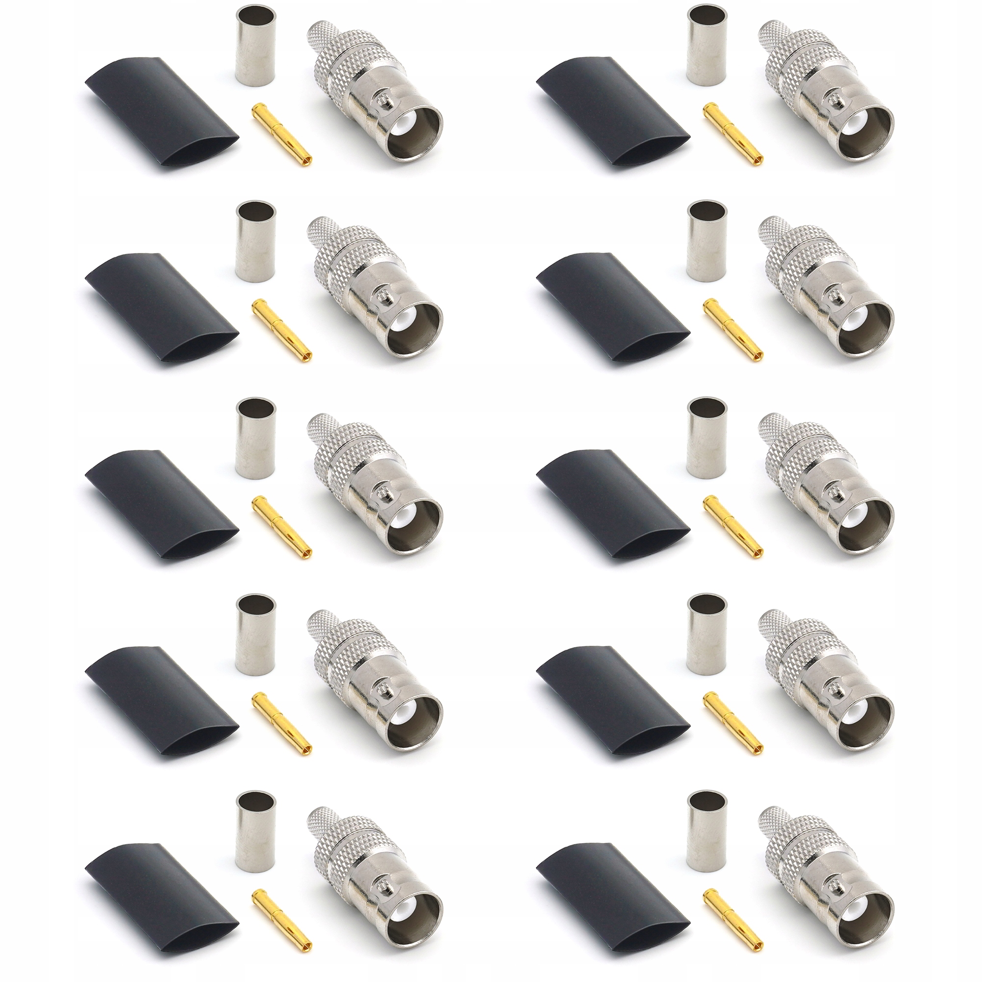 BNC Female Connector for RG58 LMR195 RG303 RG141 RG142 RG400 (Pack of ...