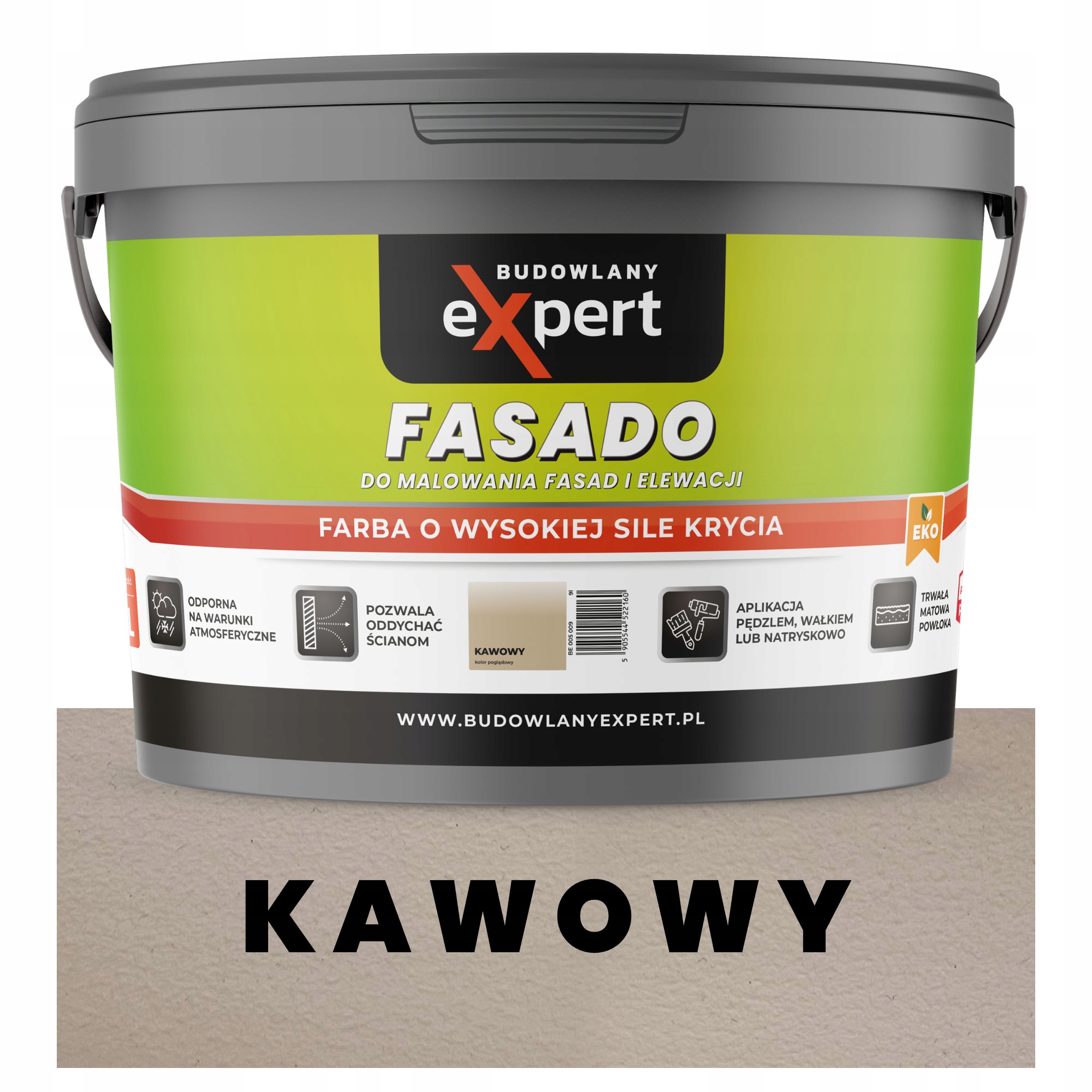 FARBA ELEWACYJNA FASADOWA zewnętrzna do malowania FASADO 9L KAWOWA (5905544522160) • Cena ...