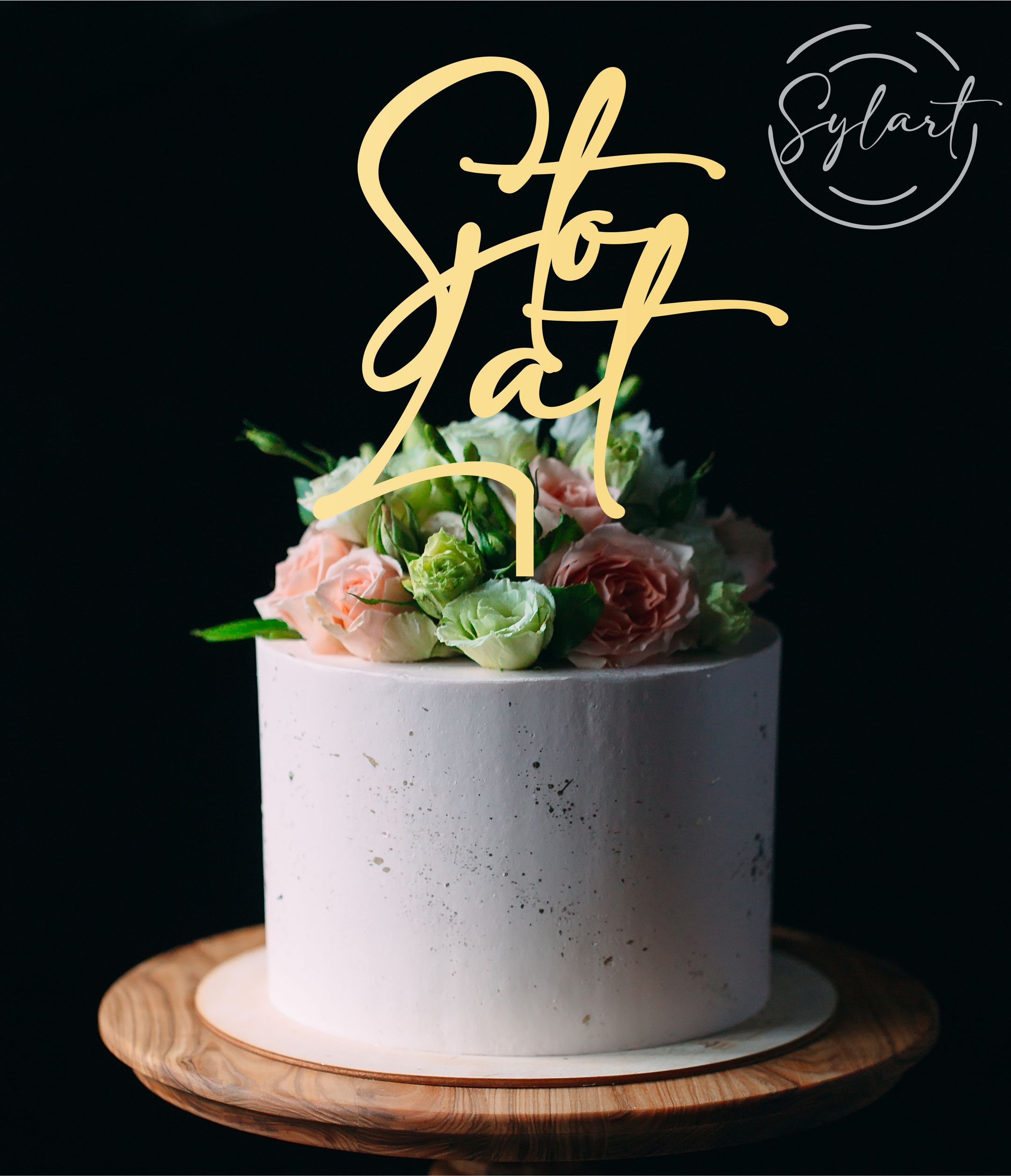 TOPPER NA TORT STO LAT URODZINOWY LUSTRO ZŁOTY • Cena, Opinie • Toppery ...