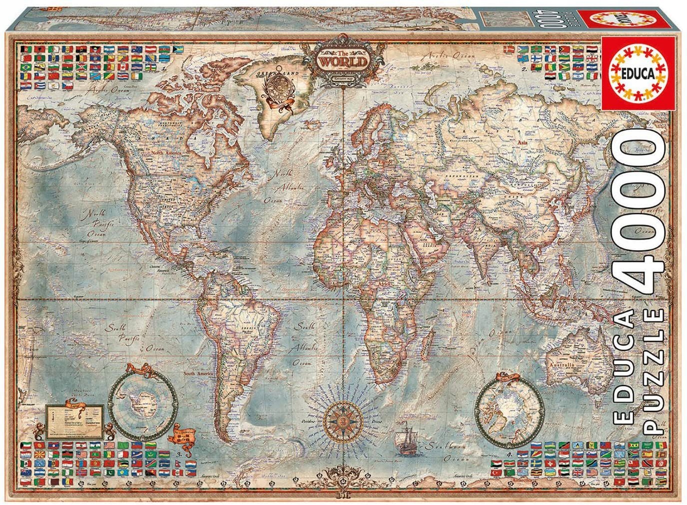 EDUCA 4000 EL. THE WORLD, EXECUTIVE MAP 14827 [PUZZLE] (8412668148277) • Cena, Opinie ...