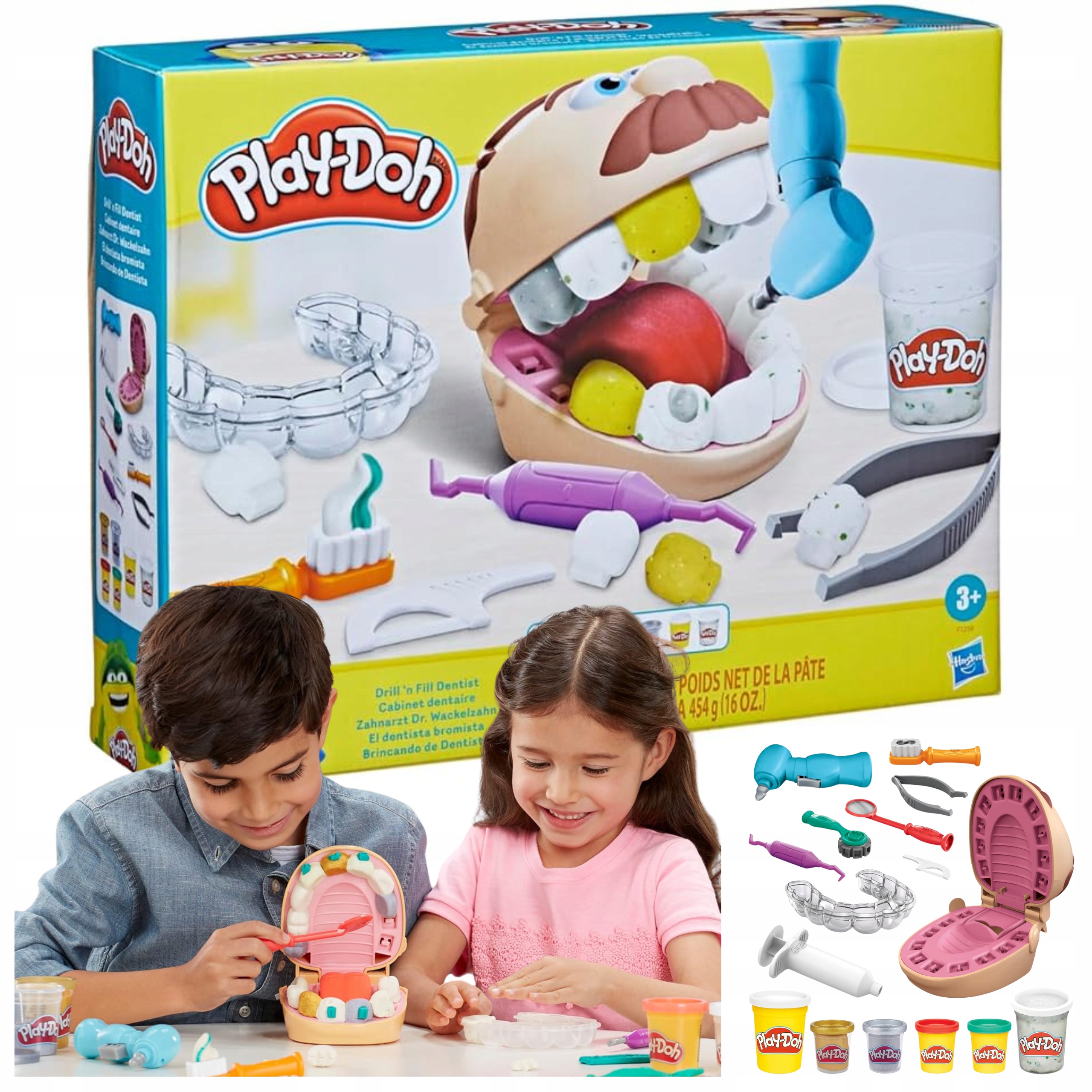 PLAY-DOH DENTYSTA zestaw MASA PLASTYCZNA 6 kolorów z AKCESORIAMI ... PLAY-DOH DENTYSTA zestaw MASA PLASTYCZNA 6 kolorów z AKCESORIAMI ...