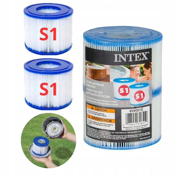 2x Filtr Filtry S1 do Jacuzzi SPA Pompa Wkład Filtracyjny Basen INTEX ...