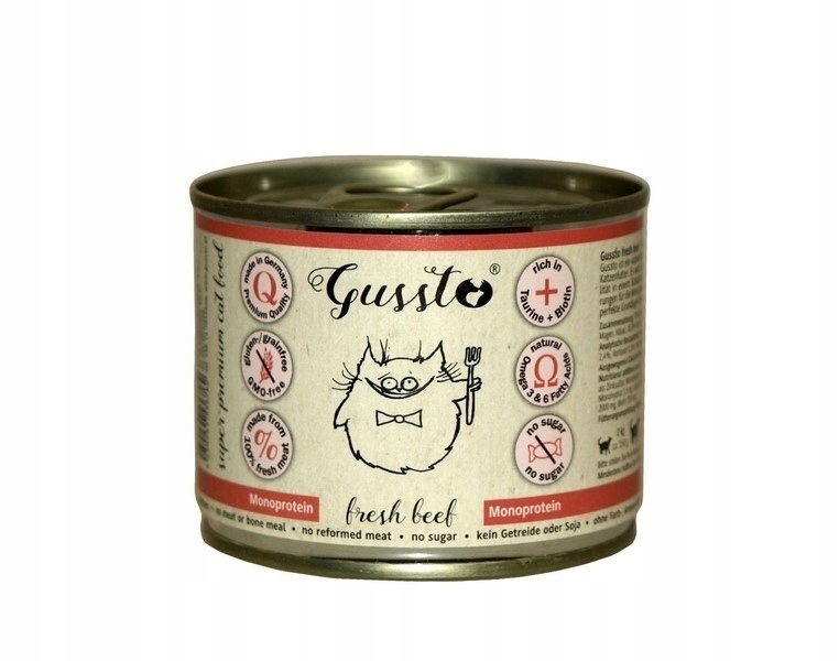 GUSSTO FRESH BEEF 200 g (4250231536762) • Cena, Opinie • Mokra karma 16634756719 • Allegro