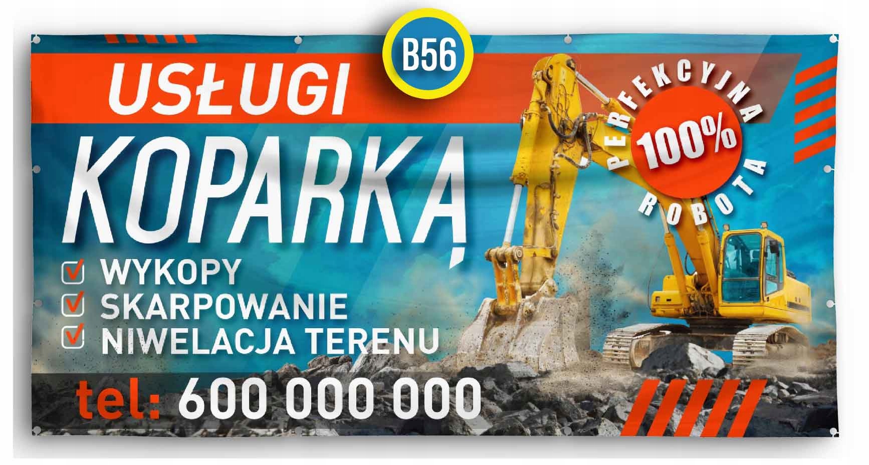 Baner Reklamowy, Banery Reklamowe 2x1 Koparka • Cena, Opinie • Banery ...