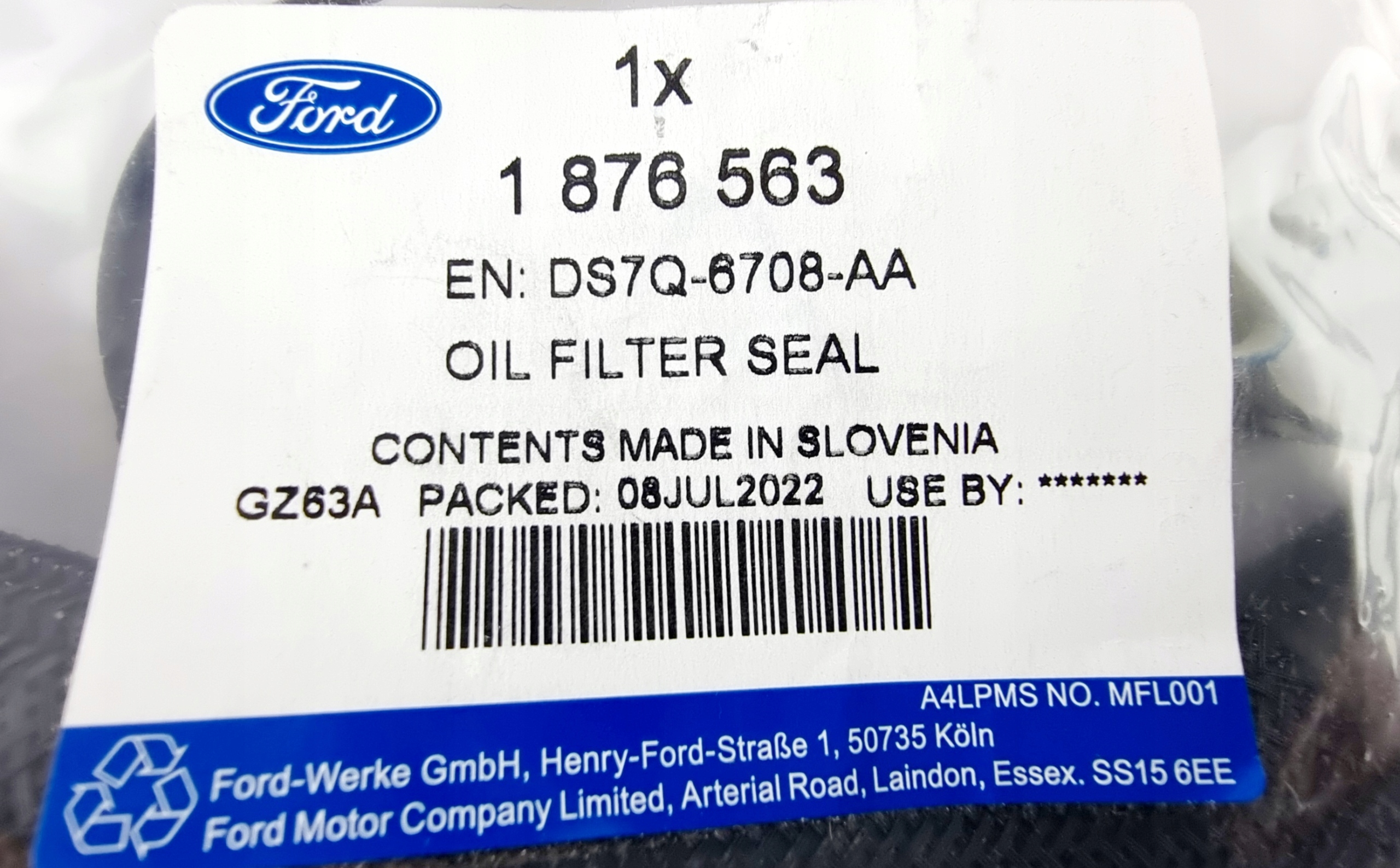PRZEWÓD Z USZCZELKĄ FILTRA OLEJU 2.0 DIESEL FORD 1876563 _ DS7Q-6708-AA ...