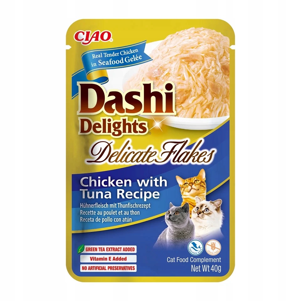 INABA CAT DASHI DELIGHTS FLAKES CSIRKE TUNA kiegészítő macskaeledel 40g ...