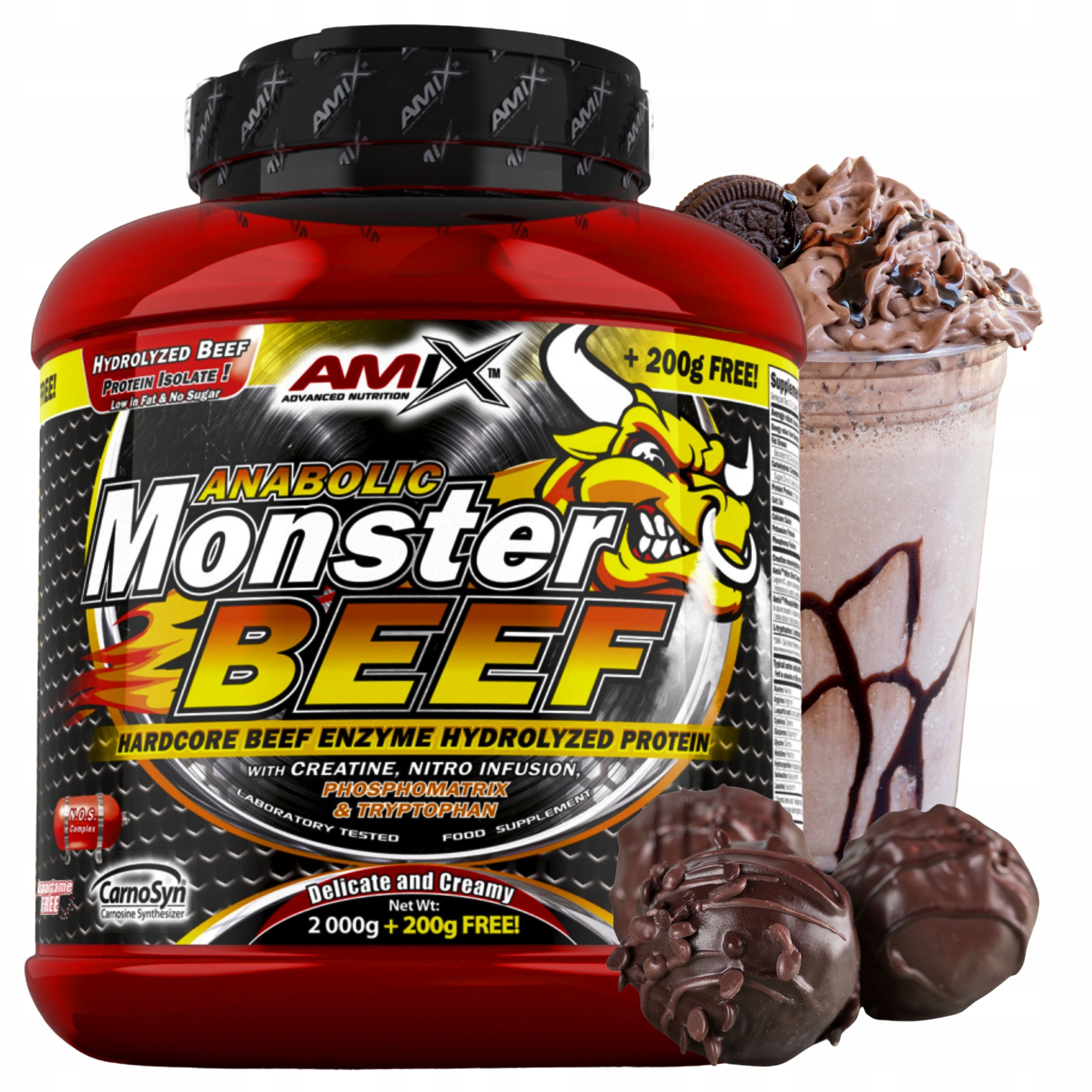 AMIX ANABOLIC MONSTER BEEF PROTEIN Hydro Beef 90% BIAŁKO Wołowe 2.2kg ...