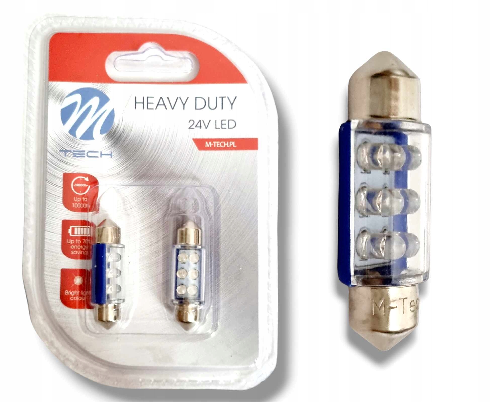 ŻARÓWKI - LED - RURKOWE 36mm 6 LED NIEBIESKA -12V MOCNE ŚWIATŁO ...