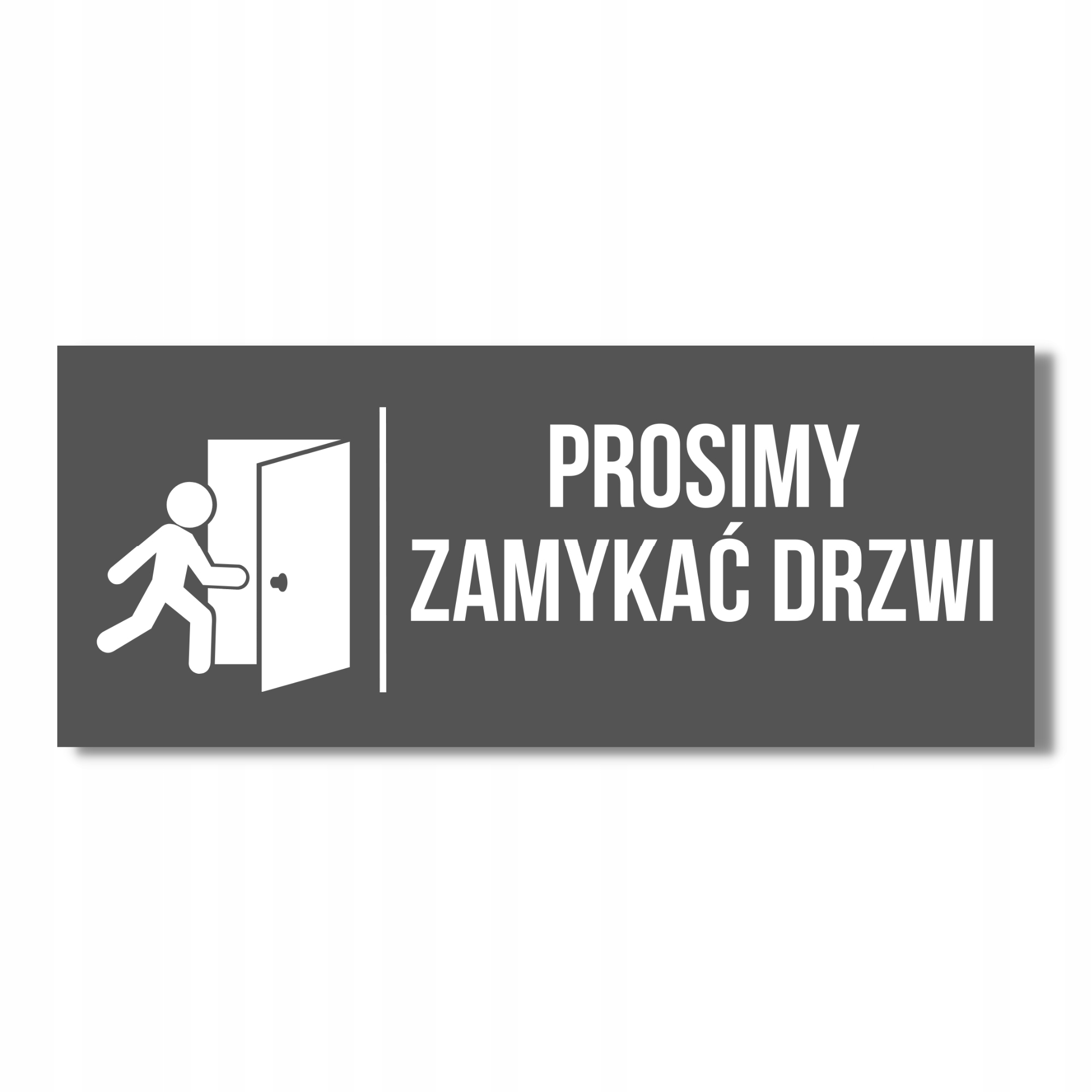 TABLICZKA ANTRACYTOWA SZYLD NAPIS PROSIMY ZAMYKAĆ DRZWI PIKTOGRAM 20X10CM (5906361201085) • Cena ...